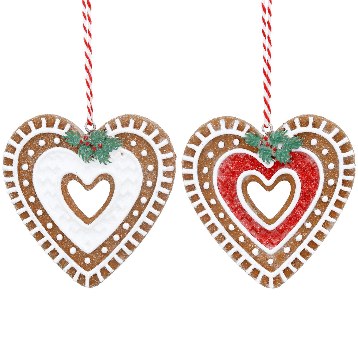 Gisela Graham - Resin Gingerbread Cut Out Heart Christmas Tree Decorat ...