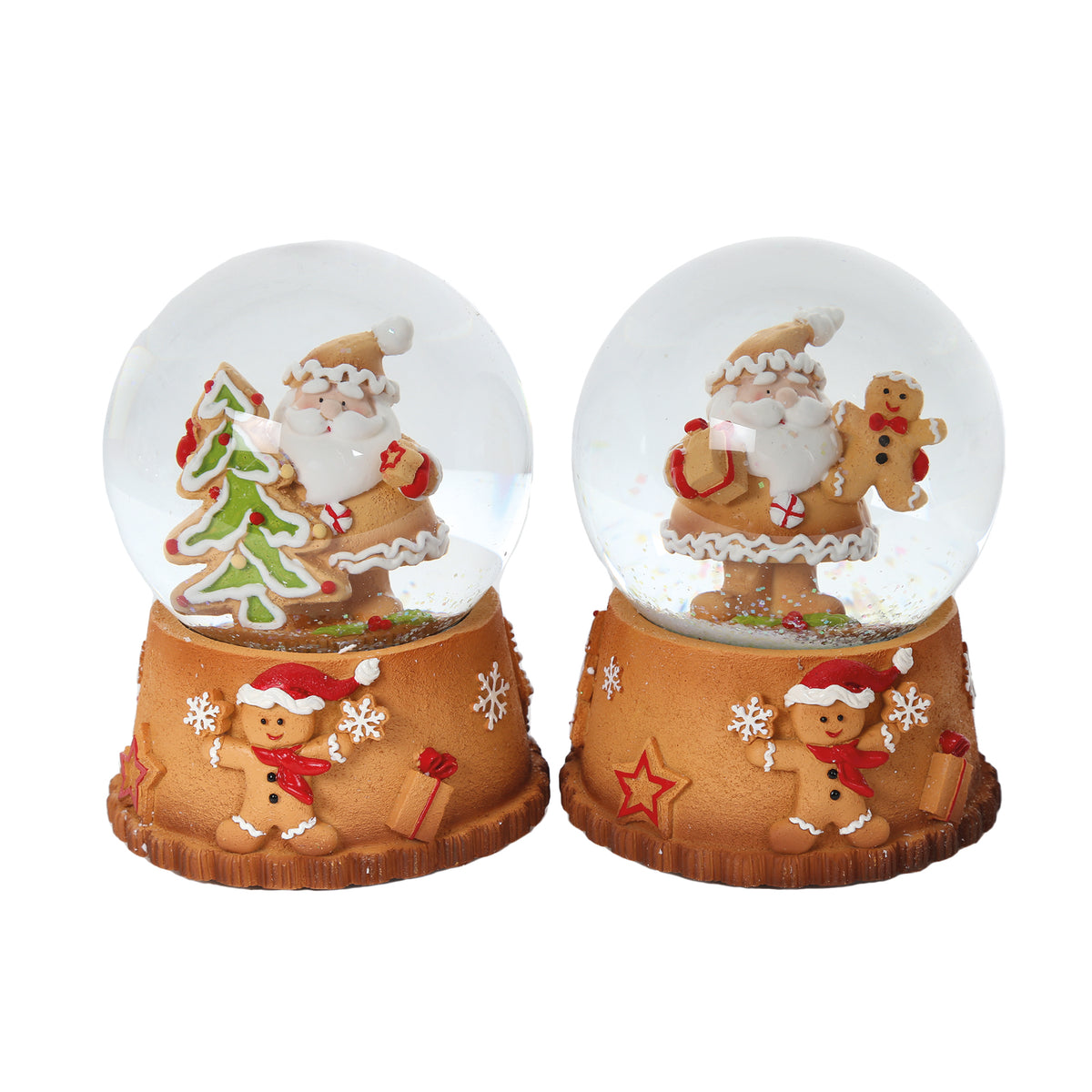 Gingerbread Santa Snow Globe with Music – Southwood Christmas Shop
