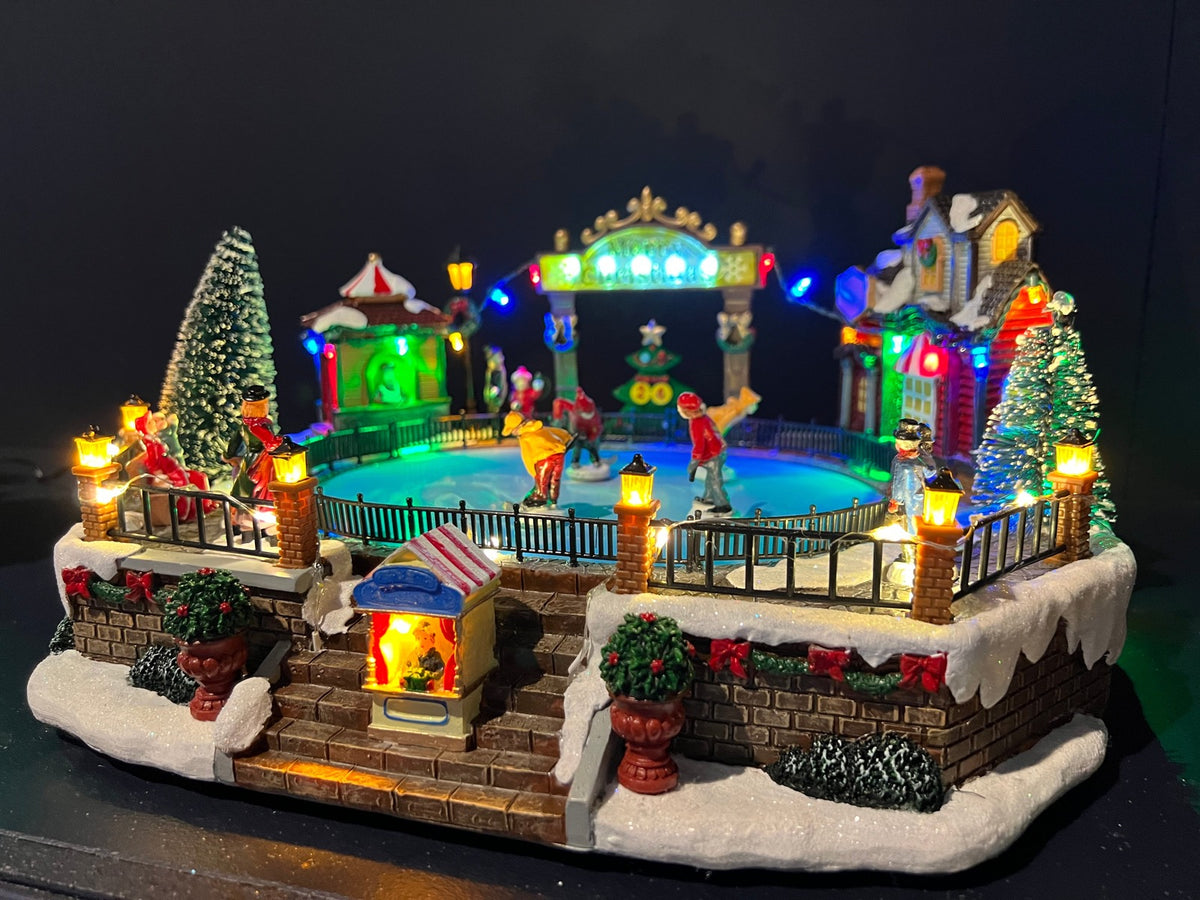Animated LED Christmas Iceskating Park Scene with Music – Southwood ...