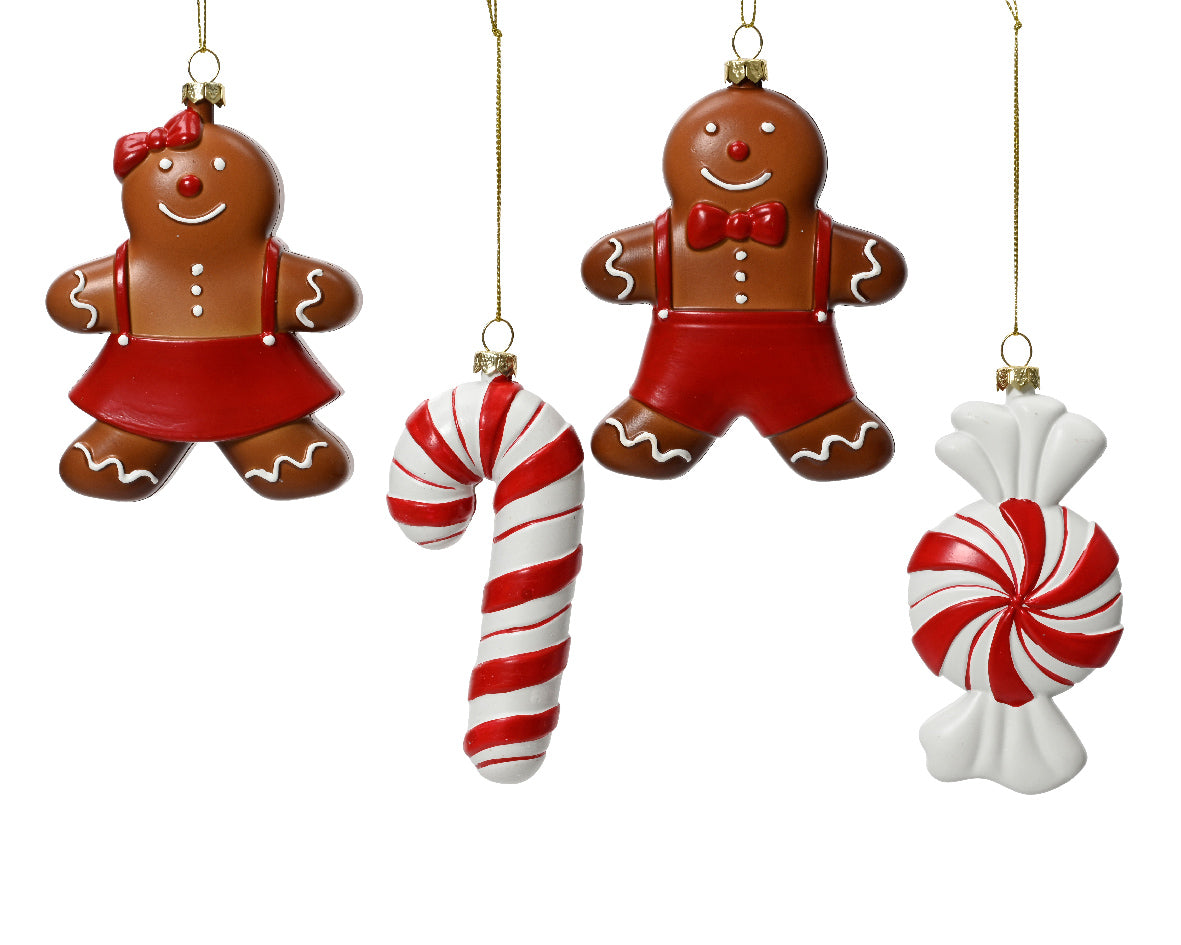 Candy Sweets, Canes and Gingerbread Men Hanging Christmas Tree Decorat ...