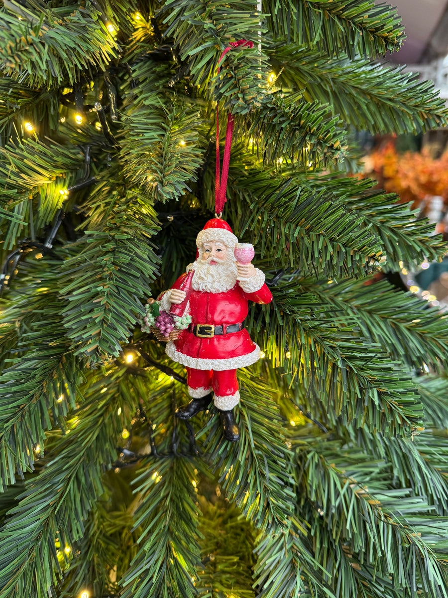 Santa Claus with Grapes & Wine Christmas Tree Bauble – Southwood ...