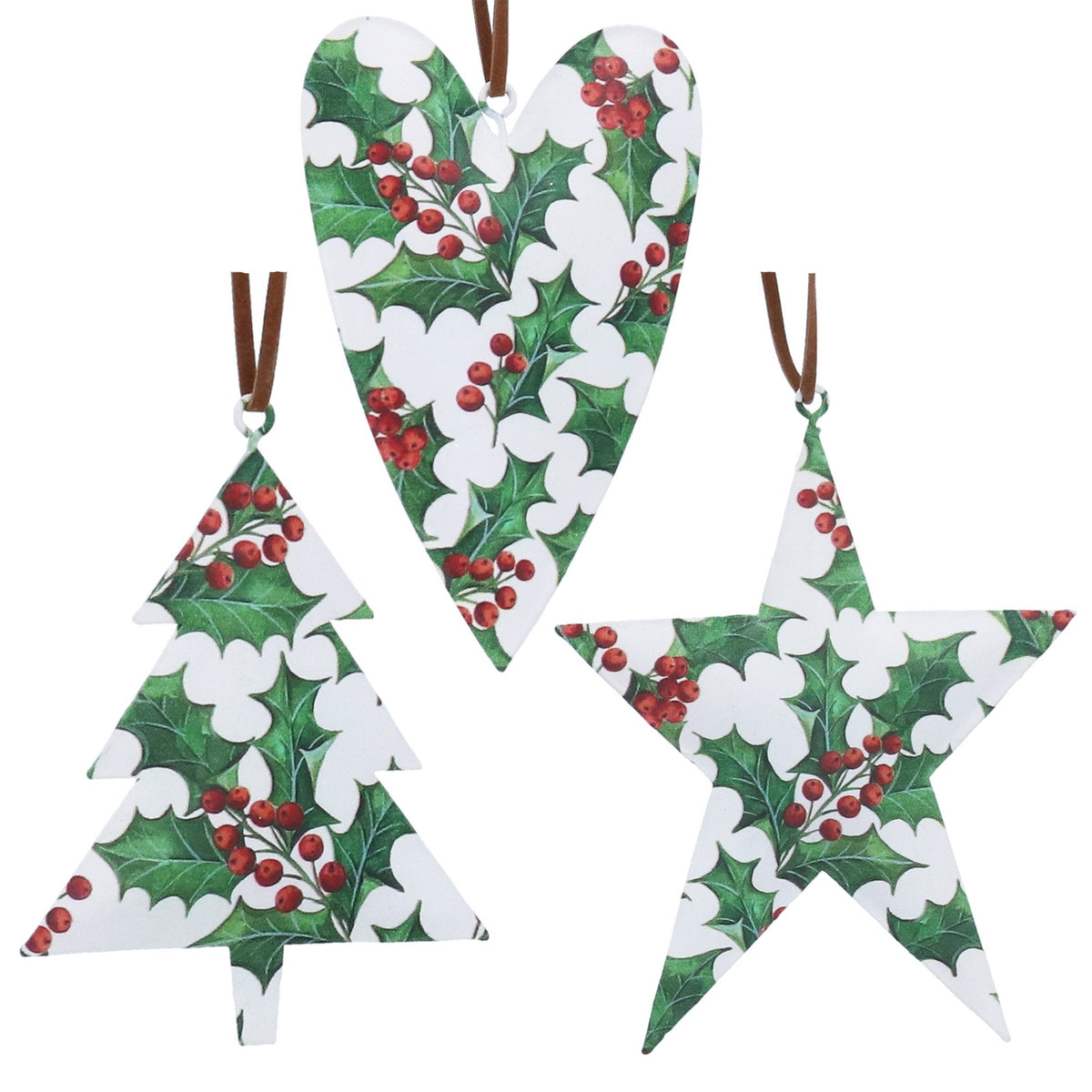 Gisela Graham Holly Design Tin Christmas Shaped Bauble – Southwood ...