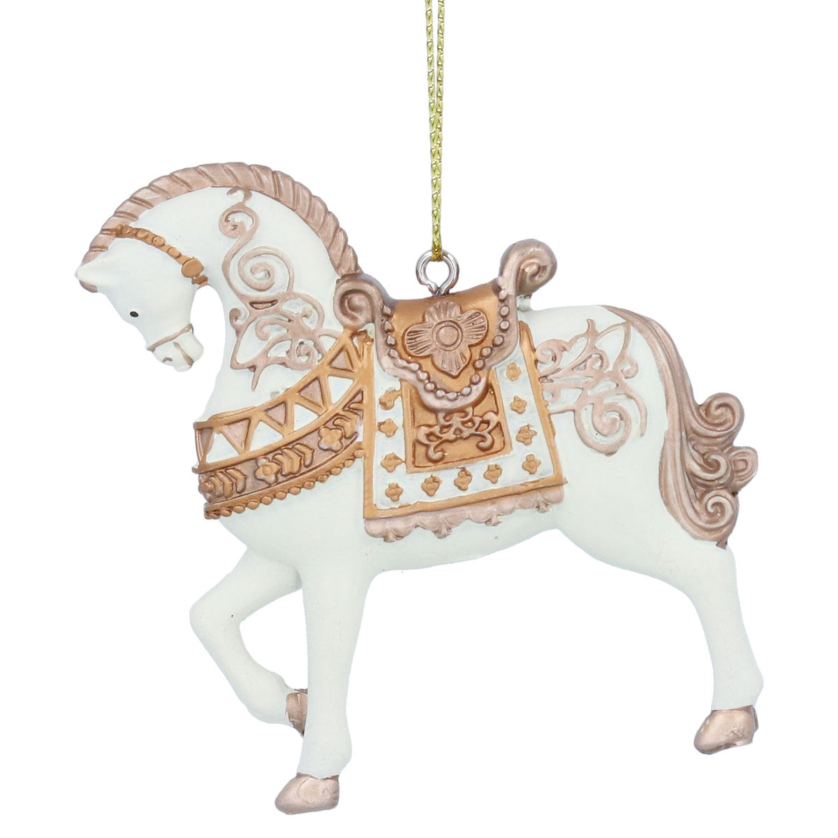 Gisela Graham Grand Cream & Gold Resin Horse Bauble – Southwood ...