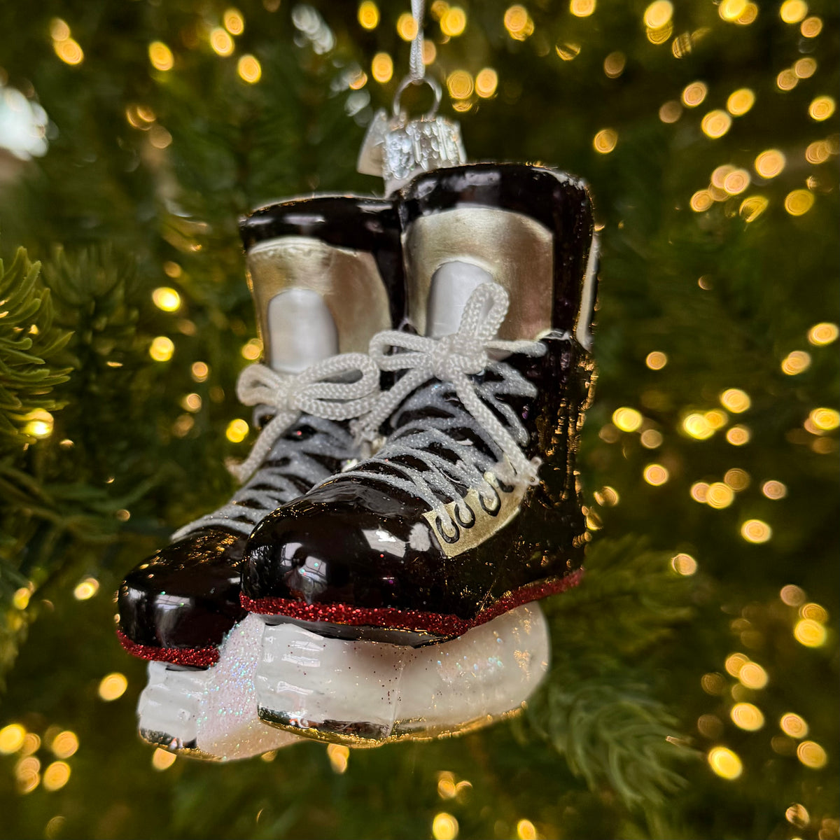 Noble Gems Glass Ice Hockey Boots Christmas Bauble – Southwood ...
