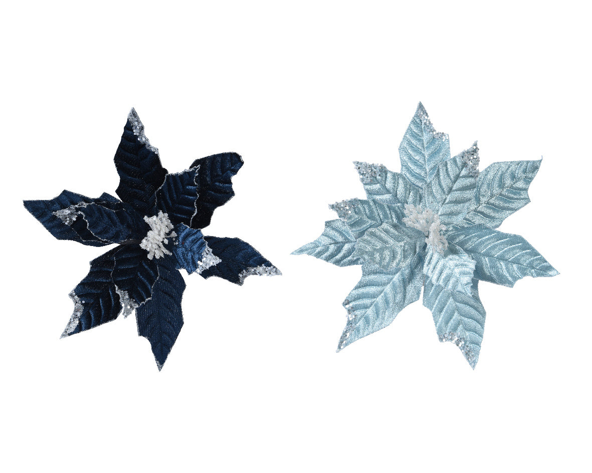 Blue Magnolia Ice Velvet Effect Flower with Icy Edge – Southwood ...