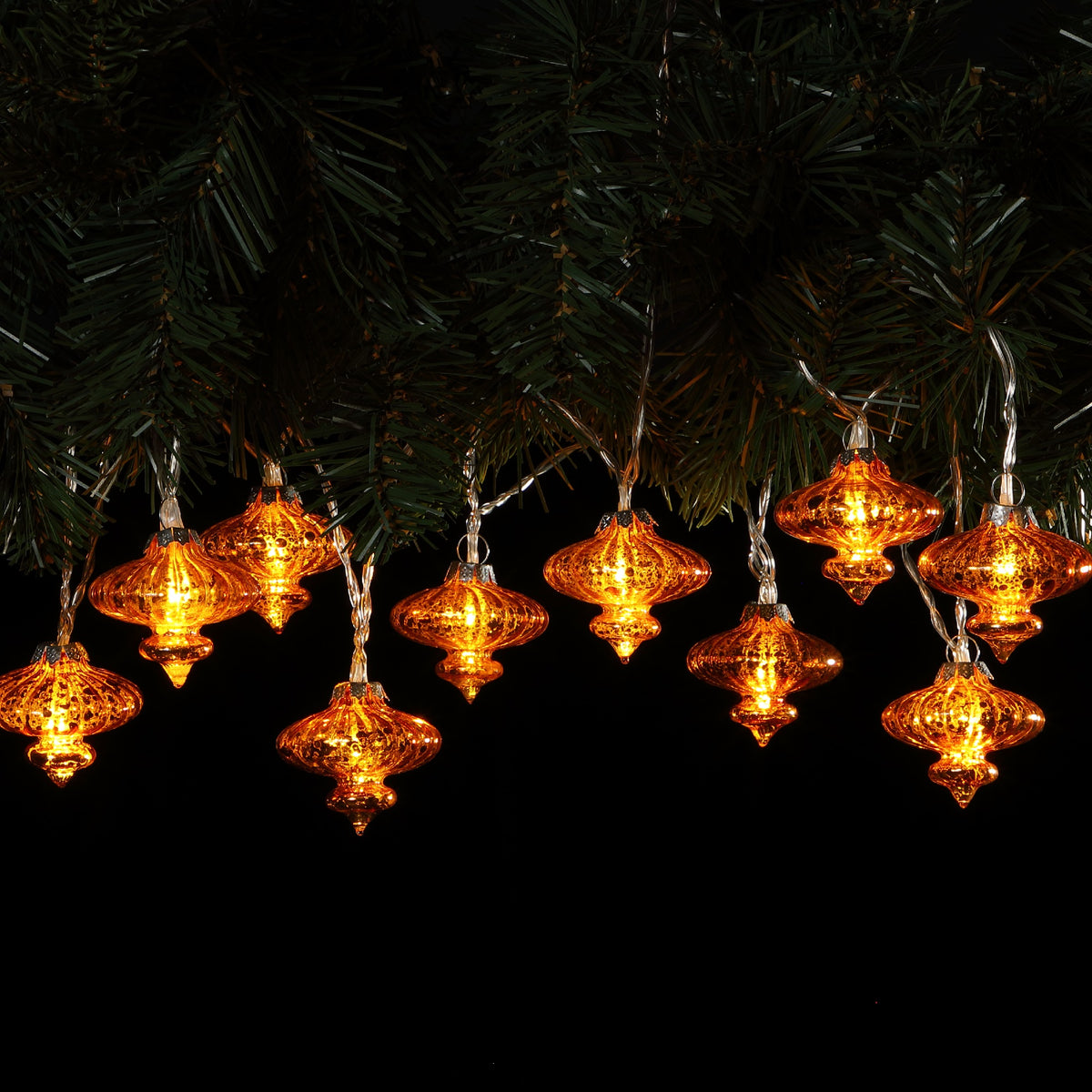 NOMA Warm White Antique Glass Shade String Lights - Set of 10 ...