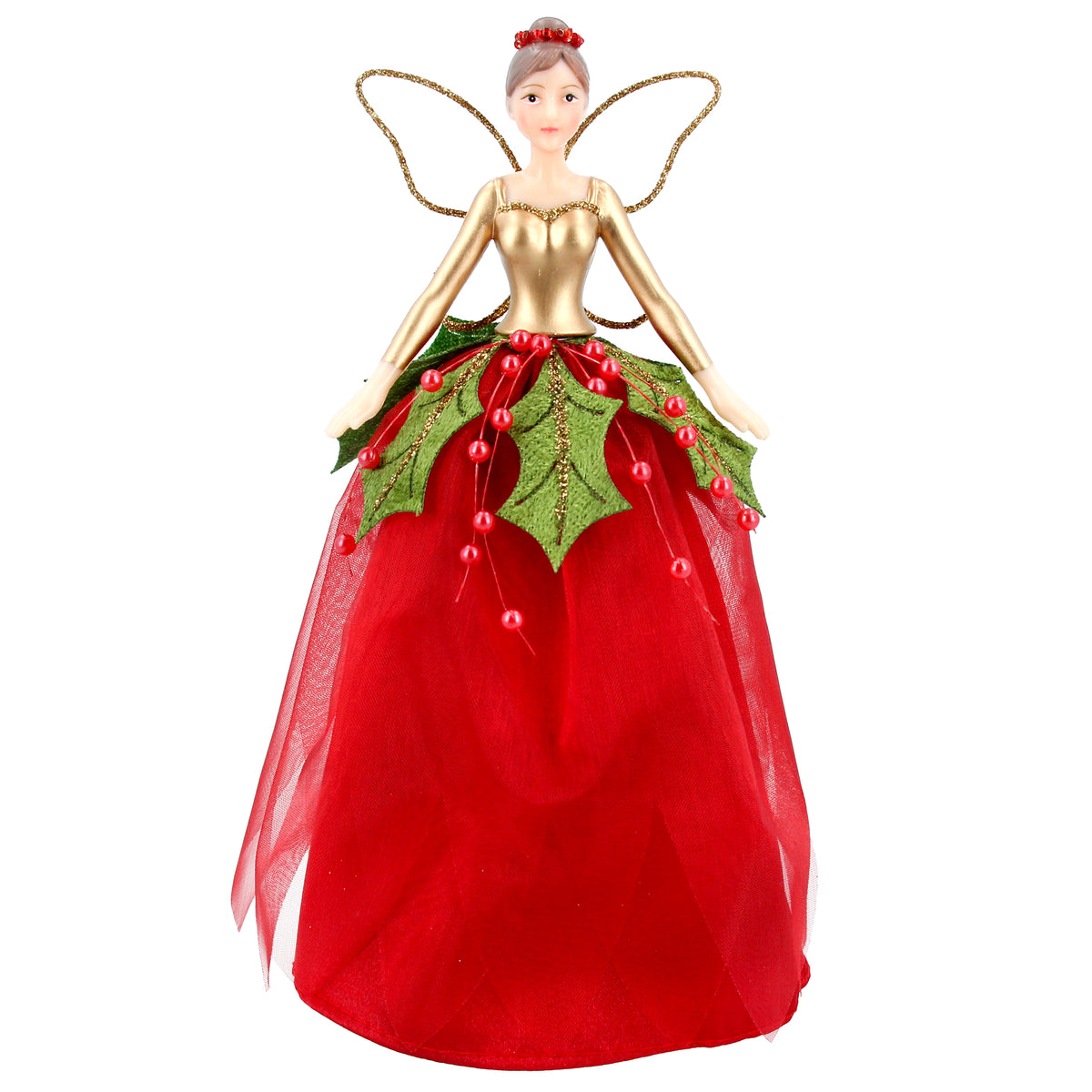 Gisela Graham - Small Holly Fairy Tree Topper – Southwood Christmas Shop