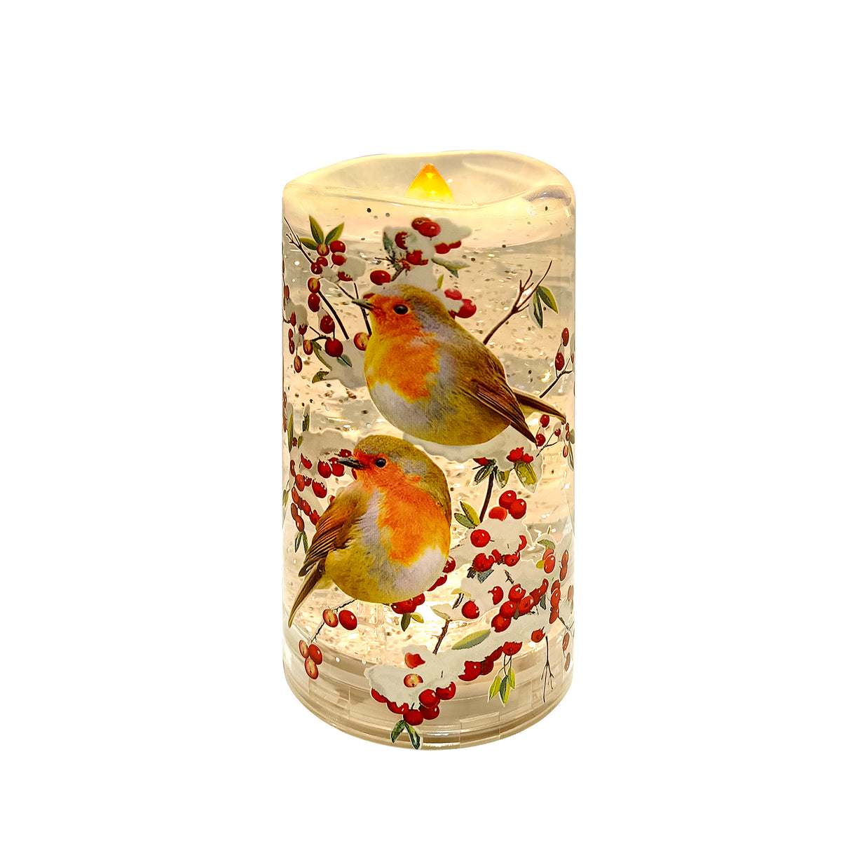 Light Up Robin Candle Shaped Glitter Water Spinner - 15cm – Southwood ...