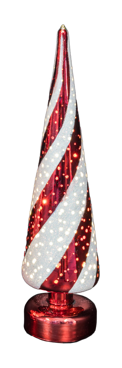 Candy Cane Glitter Light Up Cone Tree - Medium – Southwood Christmas Shop