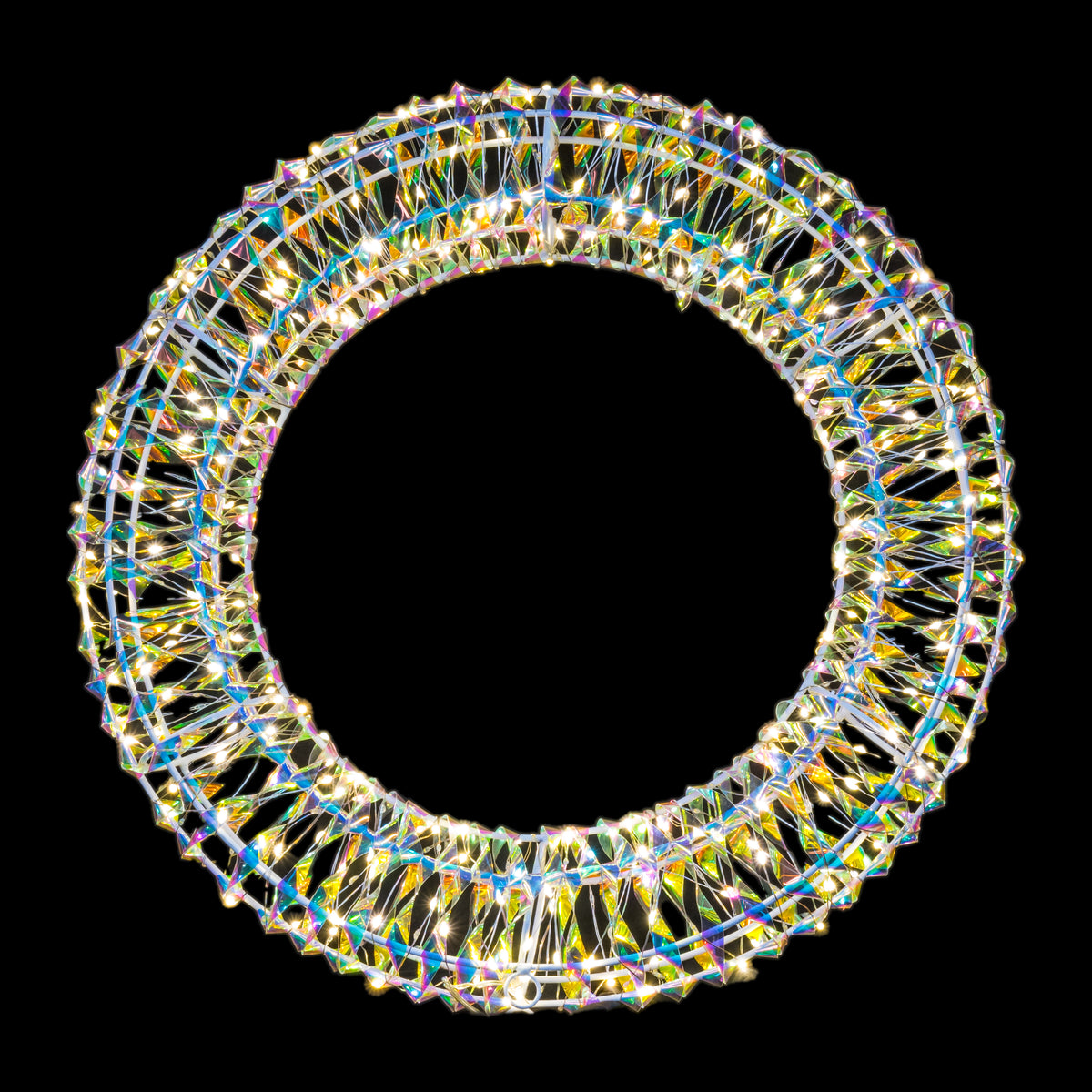 Gold Frame Pearlescent Iridescent Light Ring with LED Lights 50cm ...