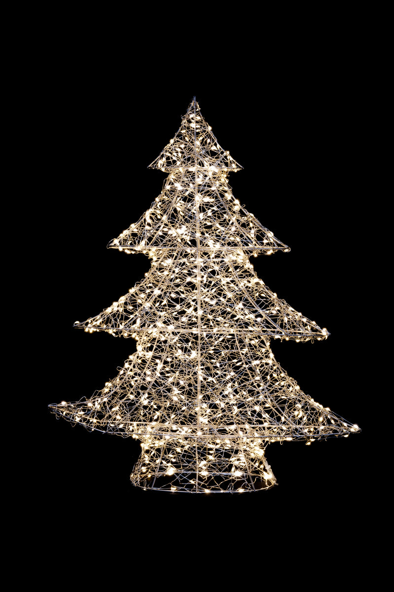 Large Gold Metal Wire Christmas Tree 40cm with 400 LED Lights ...
