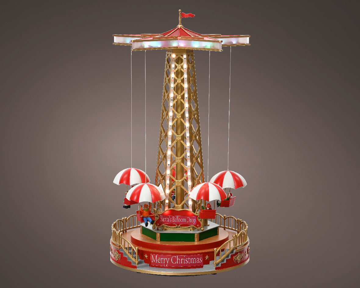 Lumineo Parachute Drop Tower Fairground Ride - with Lights, Sound & Mo ...