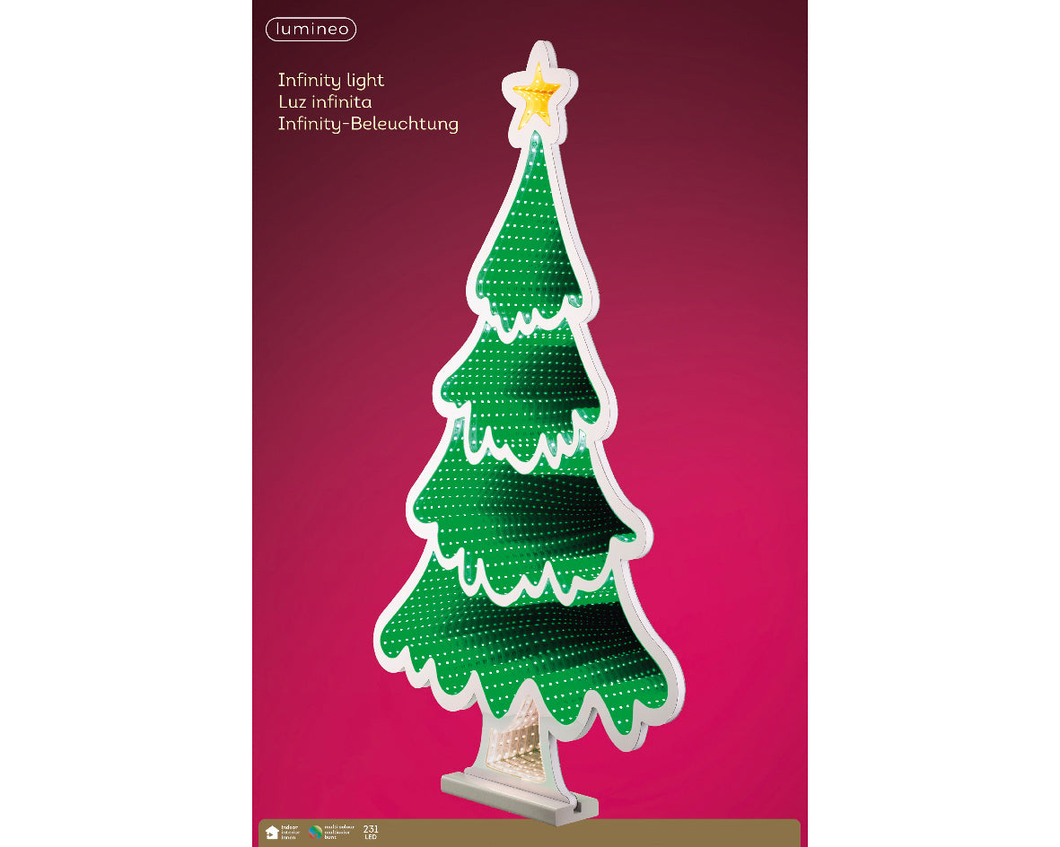 Lumineo Standing Christmas Tree Infinity Mirror Light 40cm – Southwood ...