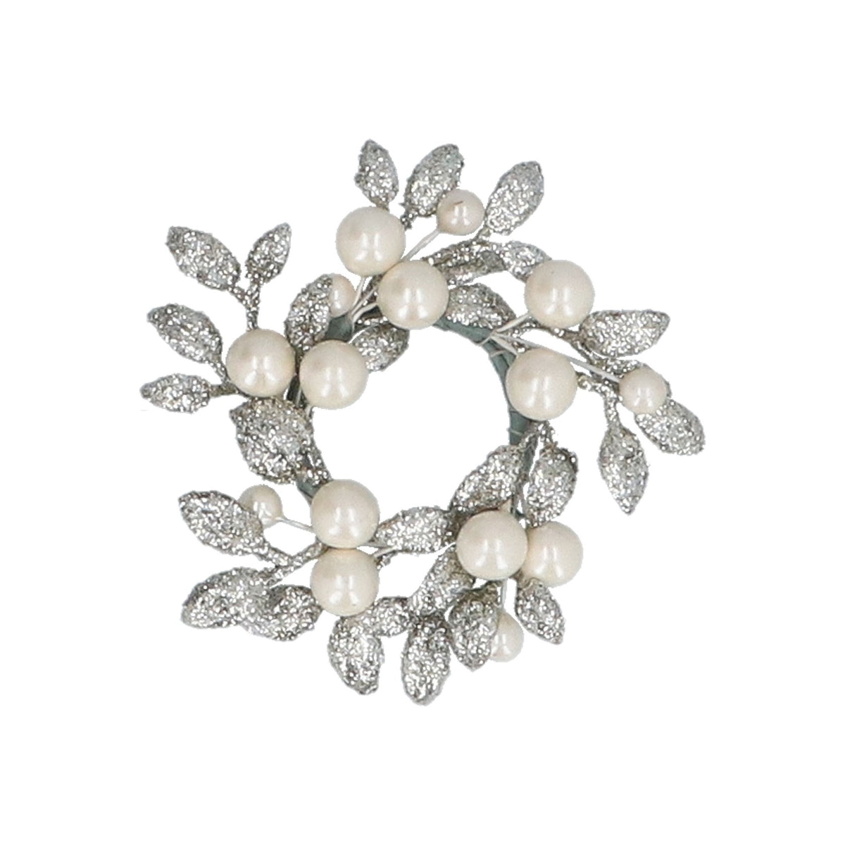 Gisela Graham Small Champagne Glitter & Pearl Candle Ring – Southwood ...