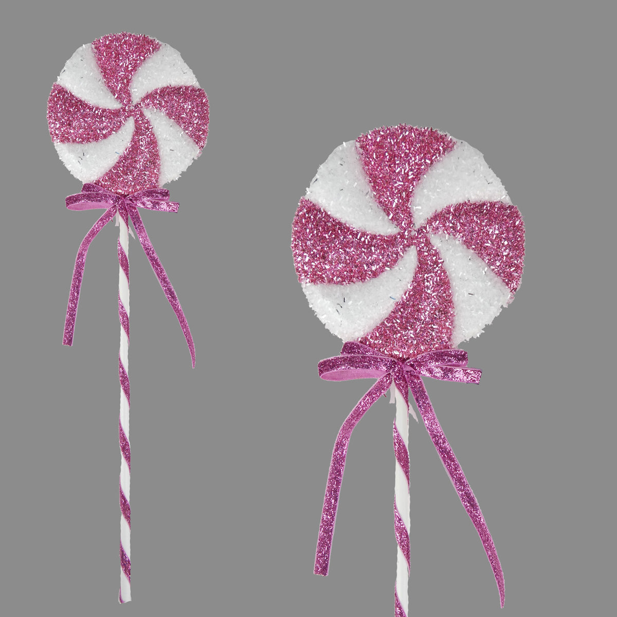 Tinsel Pink and White Swirl Lolly 15.5 x 48cm – Southwood Christmas Shop