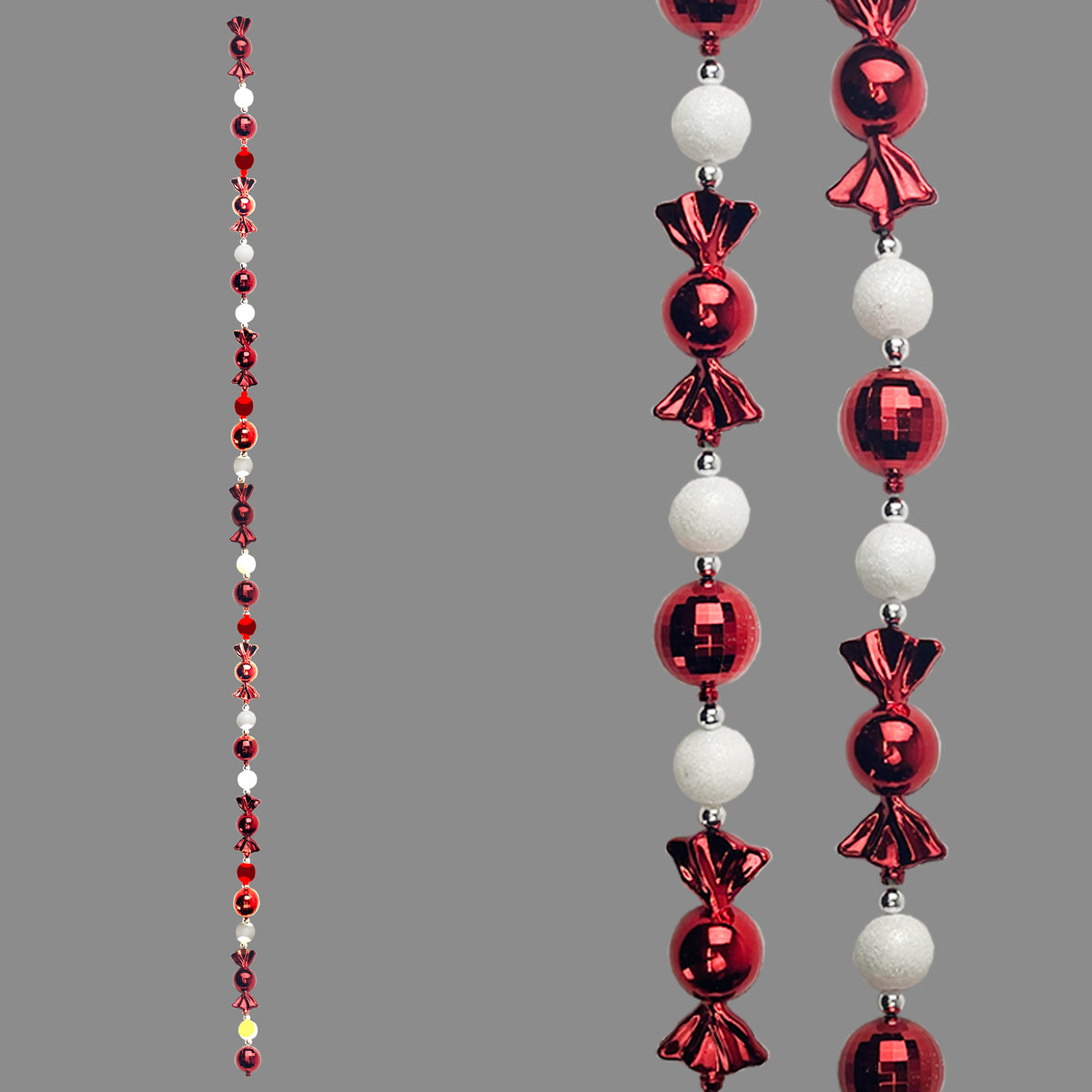 Red & White Glitter Ball and Sweet Garland - 1.8m – Southwood Christmas ...