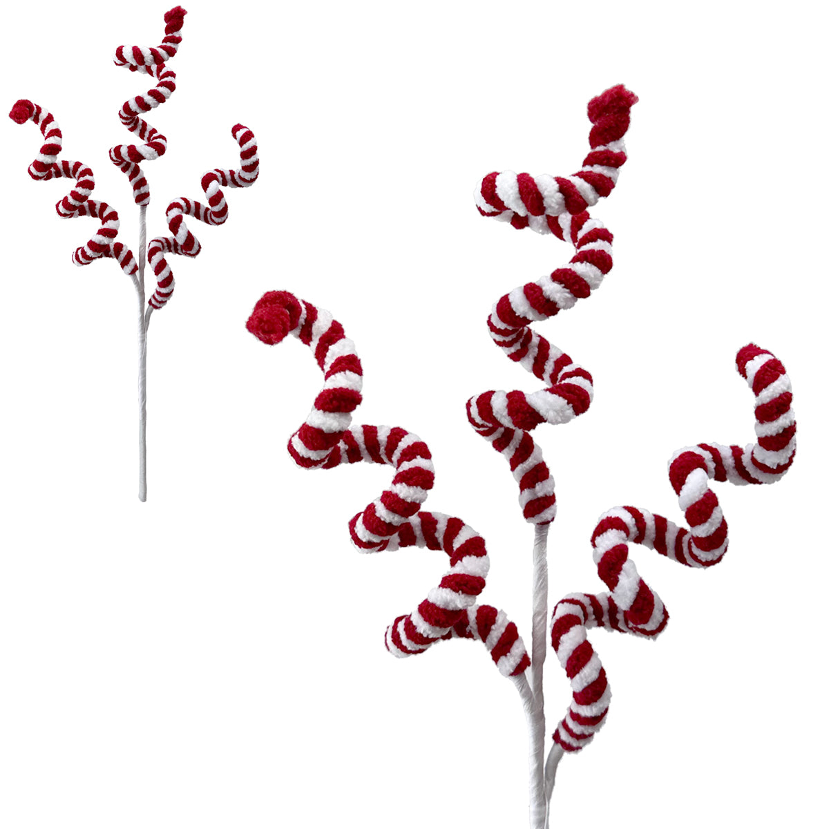 Swirl Chenille Red & White Candy Cane Pick - 36cm – Southwood Christmas ...