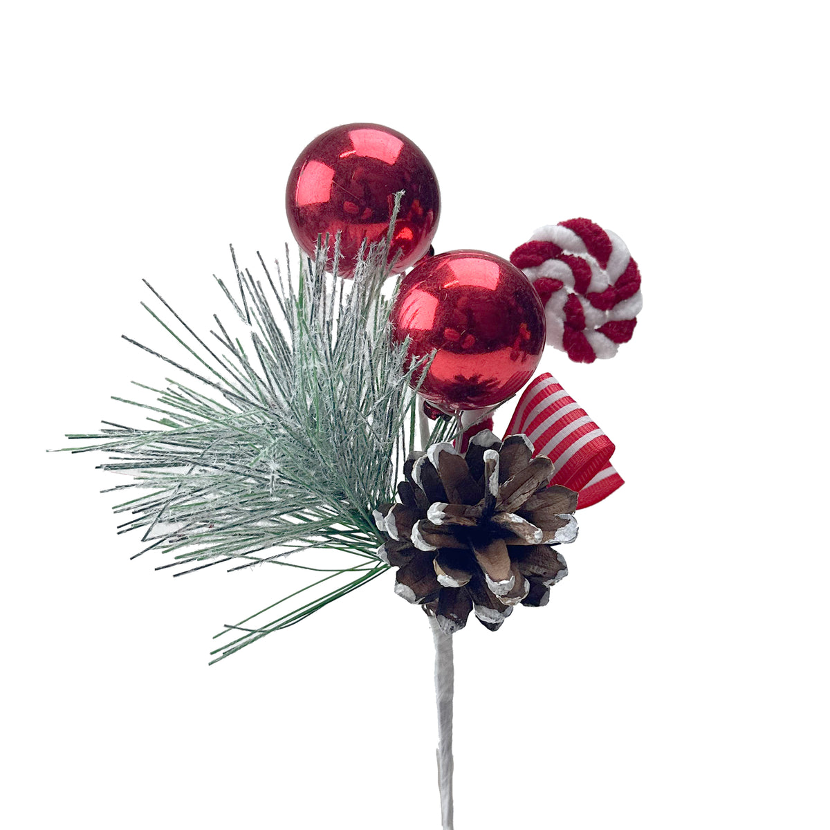 Candy Cane Red Ball Pick - 22cm – Southwood Christmas Shop
