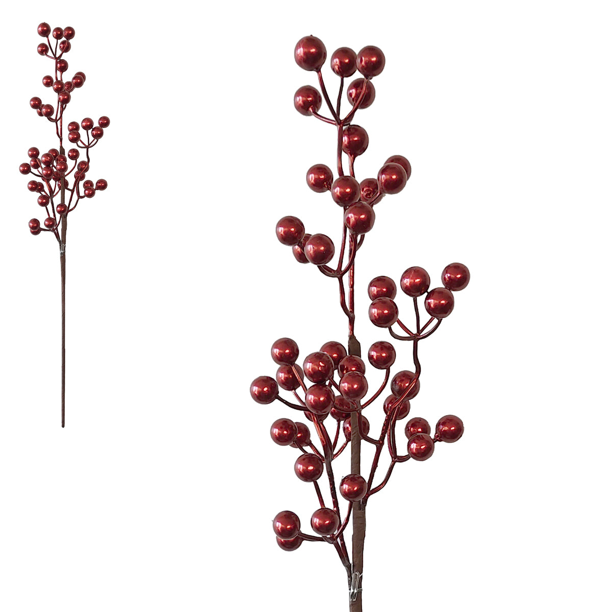 Dark Red Shiny Berry Stem - 53cm – Southwood Christmas Shop