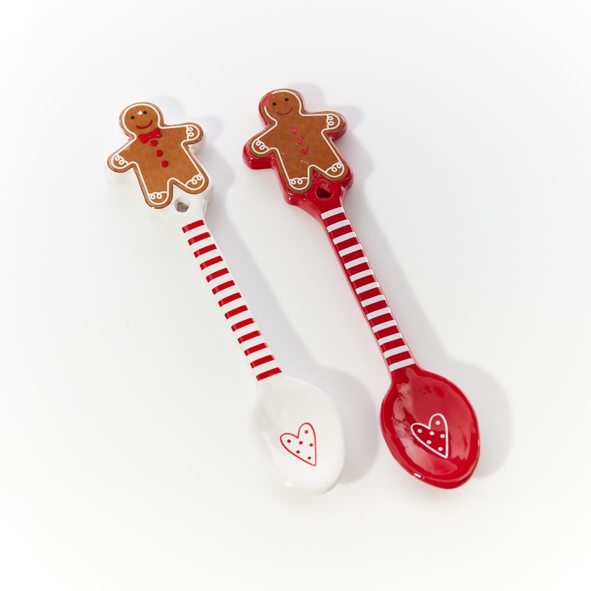 Xmas Gingerbread Spoon Ceramic With Red Striped Handle – Southwood ...