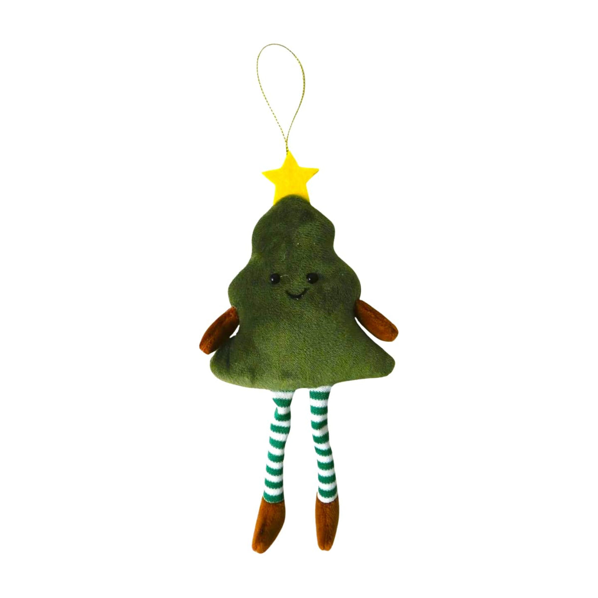 Plush Hanging Christmas Tree with Smiley Face & Dangly Legs - 20cm ...