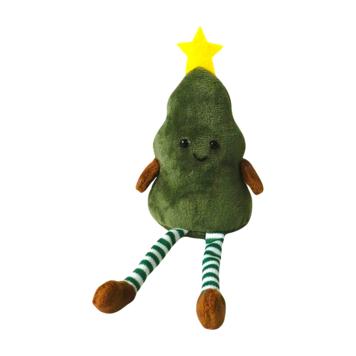 Plush Sitting Christmas Tree with Smiley Face & Dangly Legs - 20cm ...