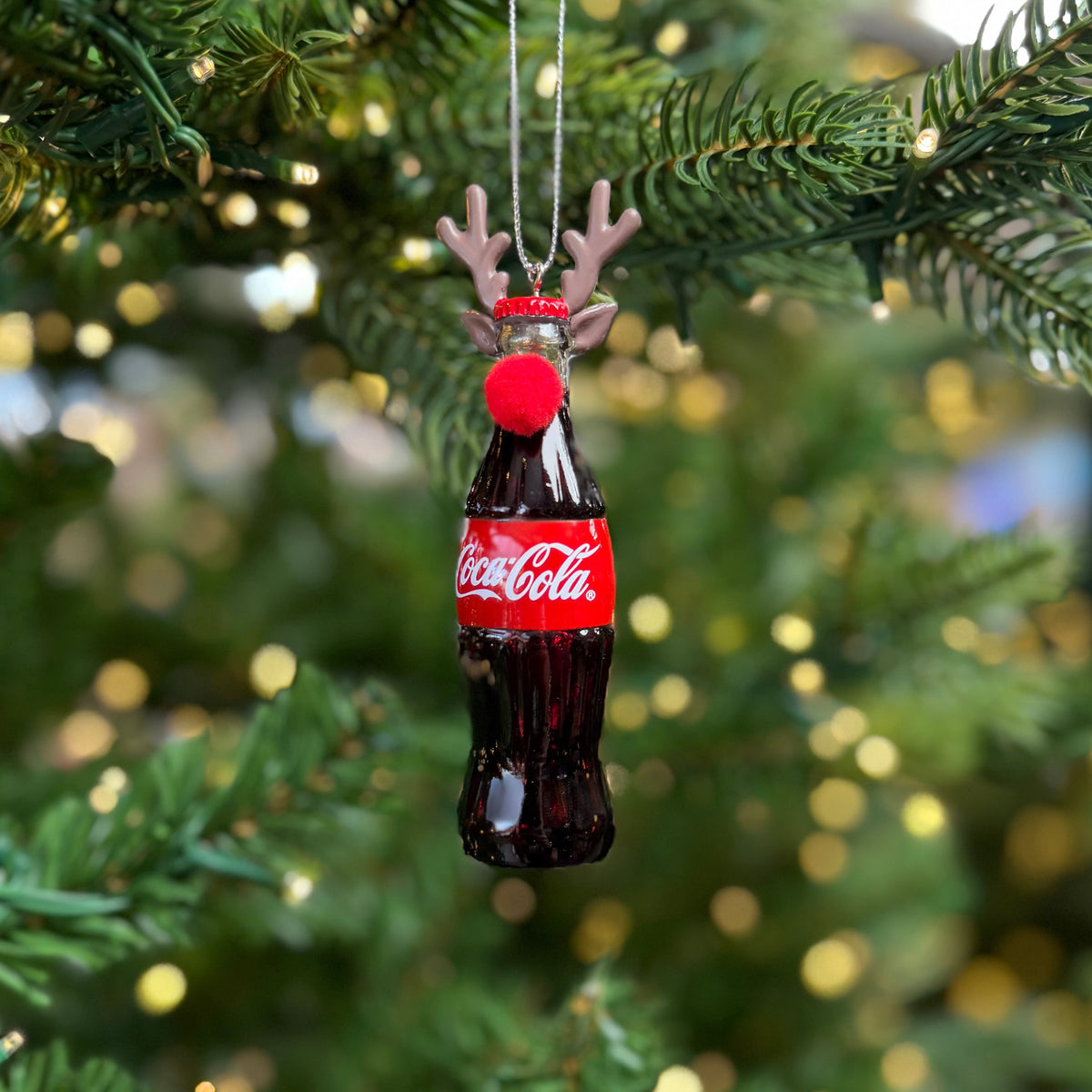 Christmas Coca-Cola Bottle with Reindeer Antlers Bauble – Southwood ...
