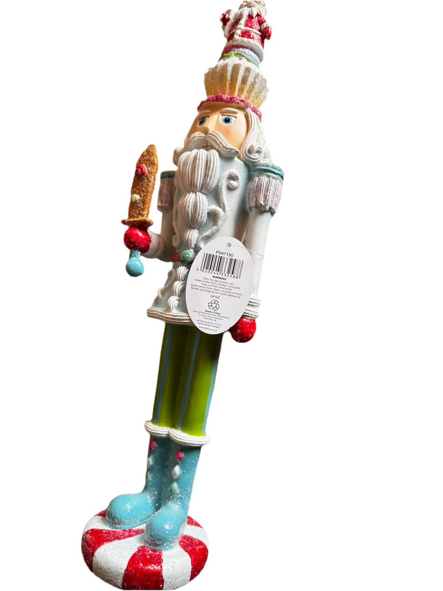 Pastel Resin Candy Nutcracker with Santa on Head - 40cm – Southwood ...
