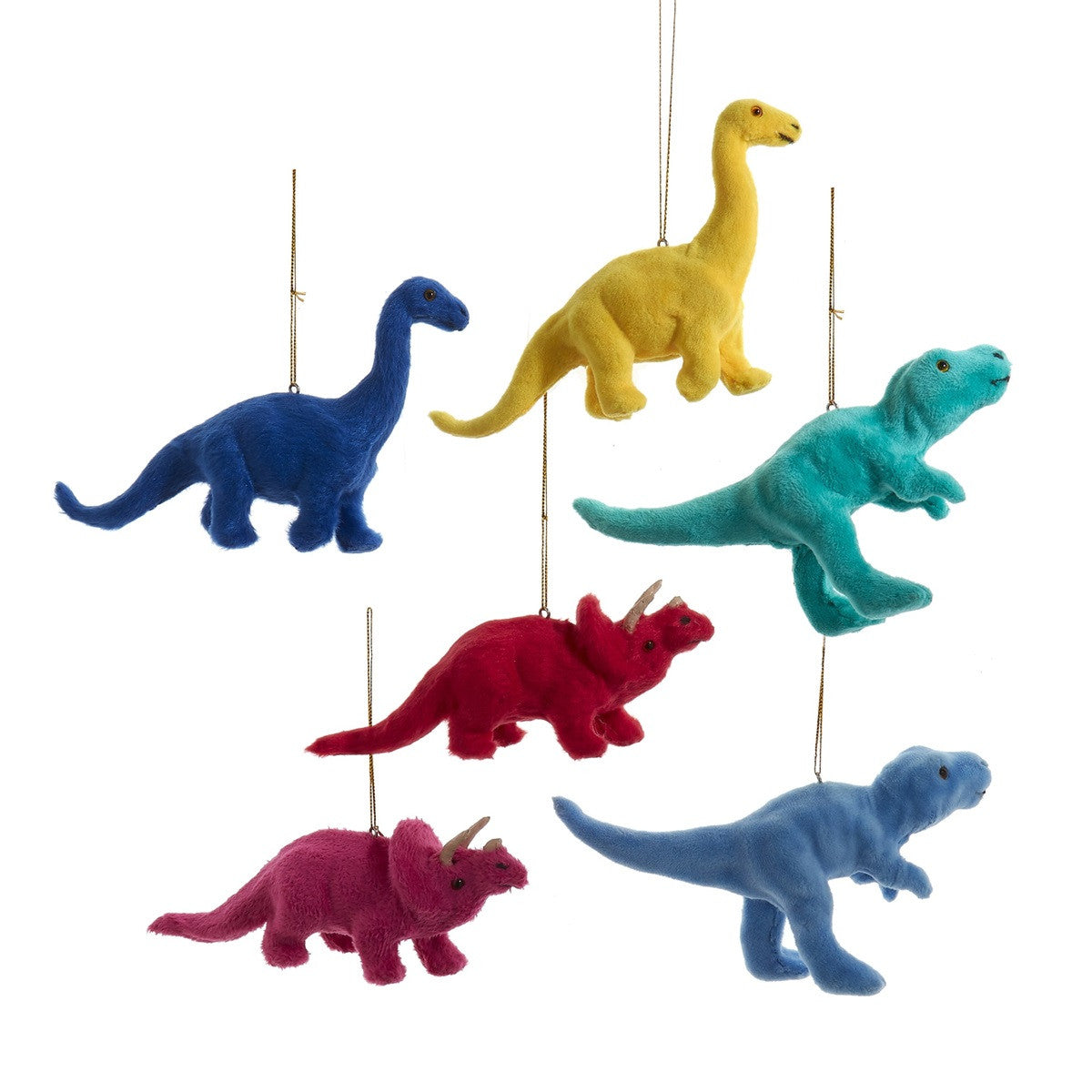 Fuzzy Colourful Dinosaur Christmas Bauble – Southwood Christmas Shop