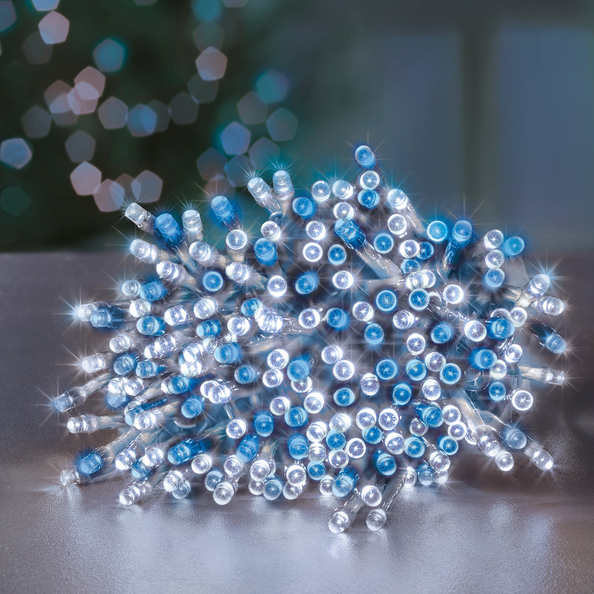 Premier 200 Blue & White LED Multi Action SupaBrights with Clear Cable ...