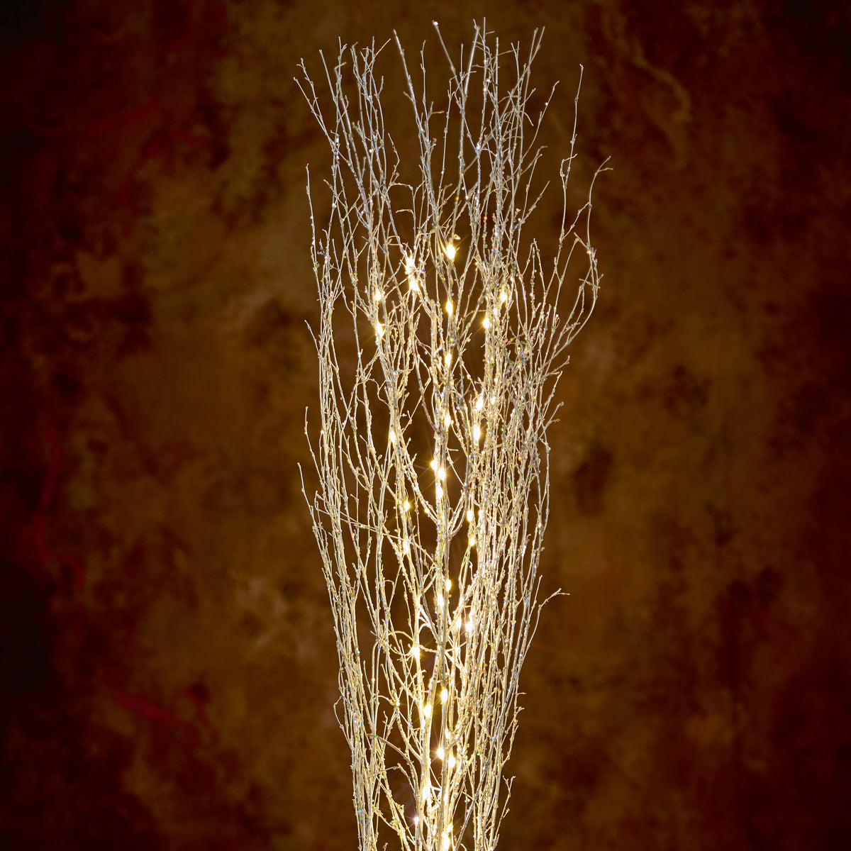 Warm White Silver Glitter LED Branches - 120cm – Southwood Christmas Shop