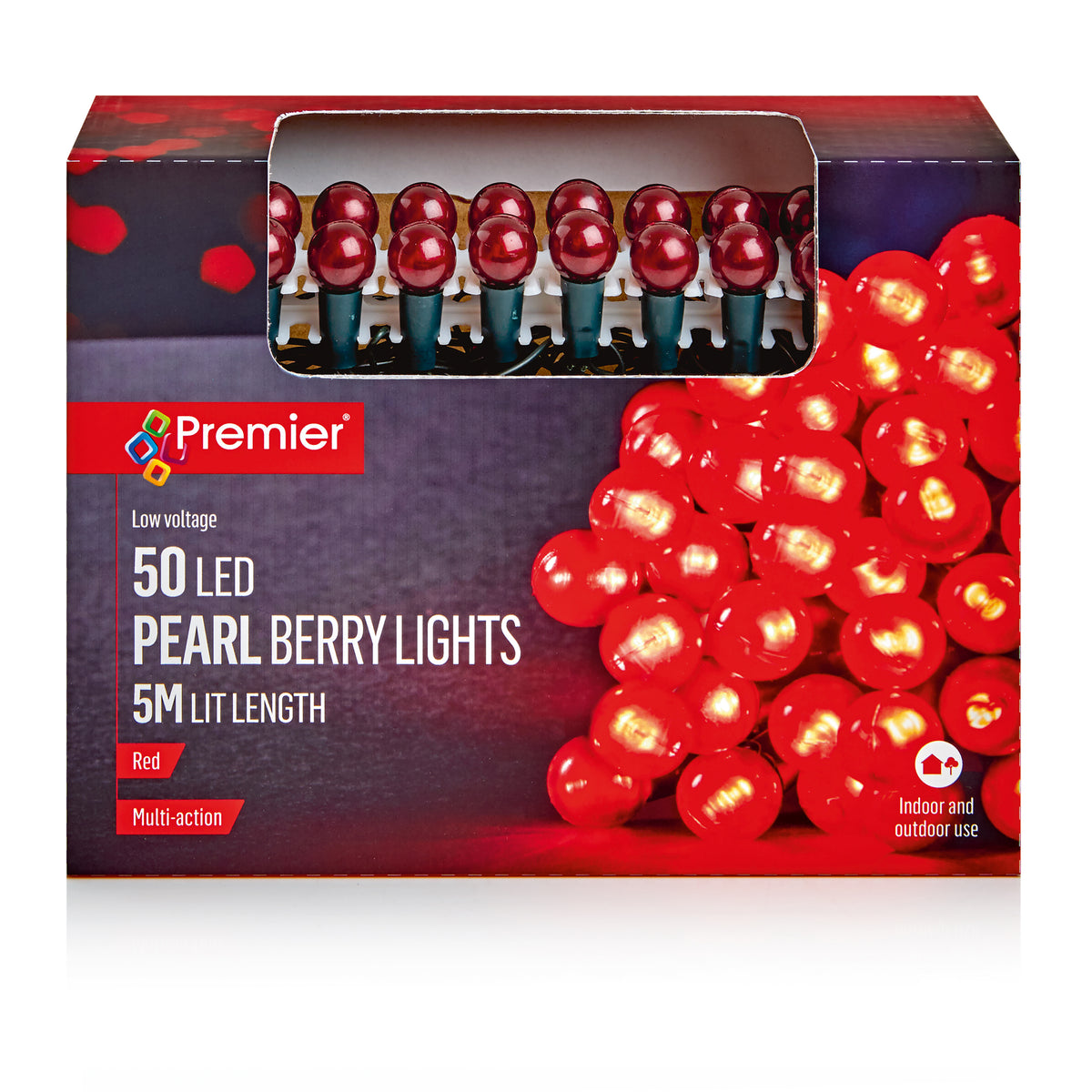 Premier Red Multi Action Pearl Berry 50 LED Lights – Southwood ...