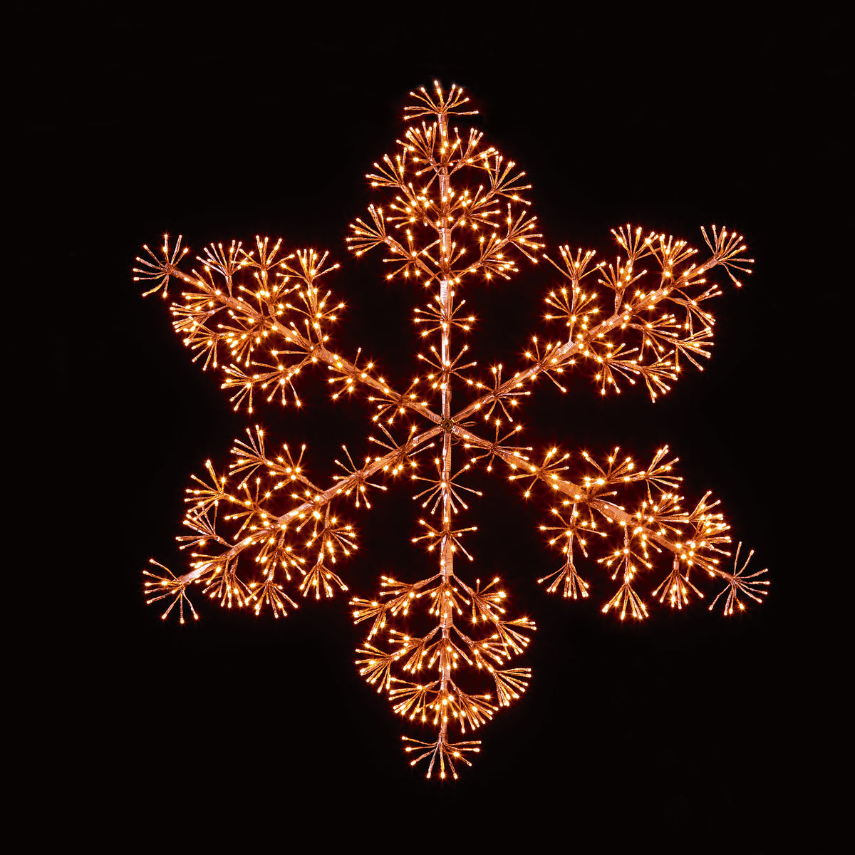 Premier Rose Gold Starburst Snowflake with Twinkling Vintage Gold LED ...