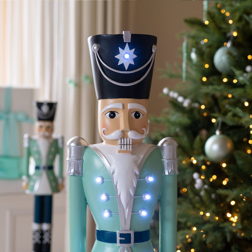Norbert The 3ft Peppermint Blue Light Up LED Nutcracker - Indoor or Ou ...