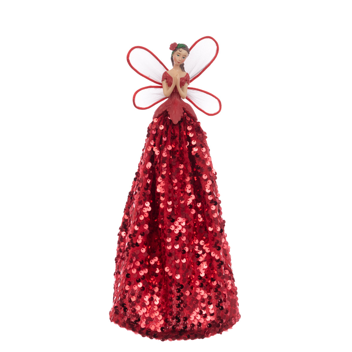 Red Sequin Fairy Tree Topper - 28cm – Southwood Christmas Shop