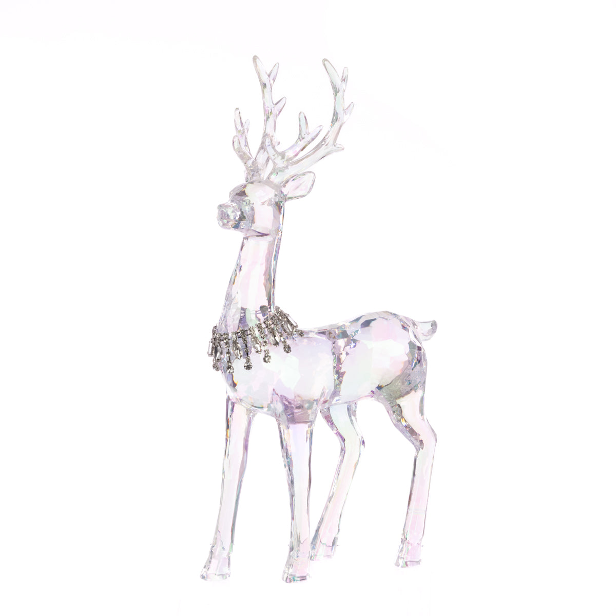 Clear Iridescent Standing Reindeer Figure - 40cm – Southwood Christmas Shop
