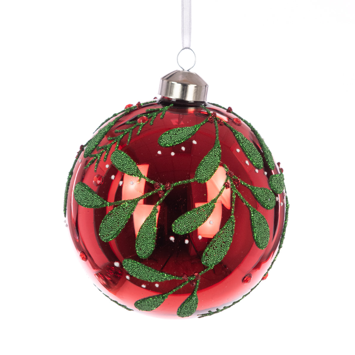 Red Glass Rosemary Christmas Bauble - 10cm – Southwood Christmas Shop