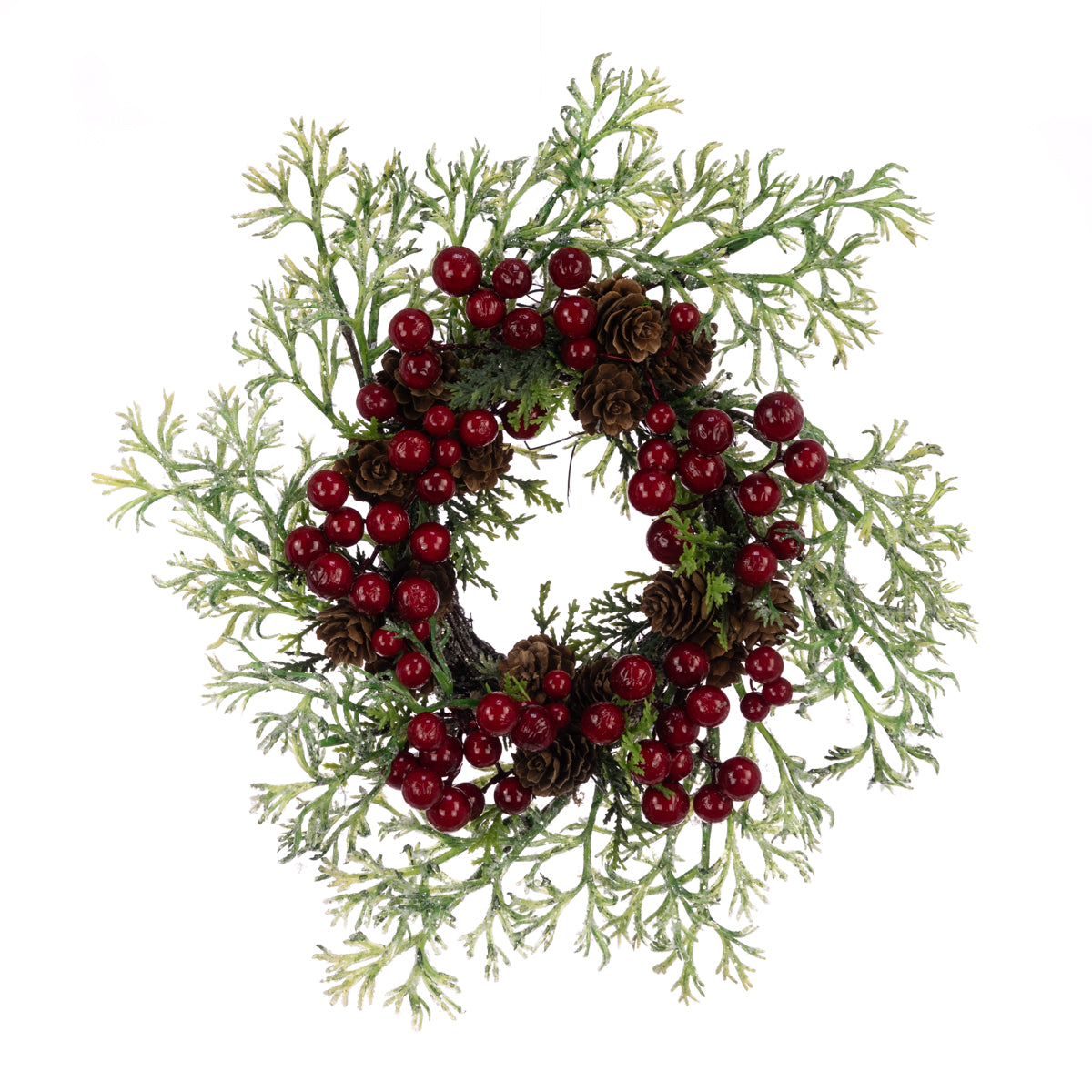 Red Berry & Cypress Foliage Christmas Candle Ring – Southwood Christmas ...