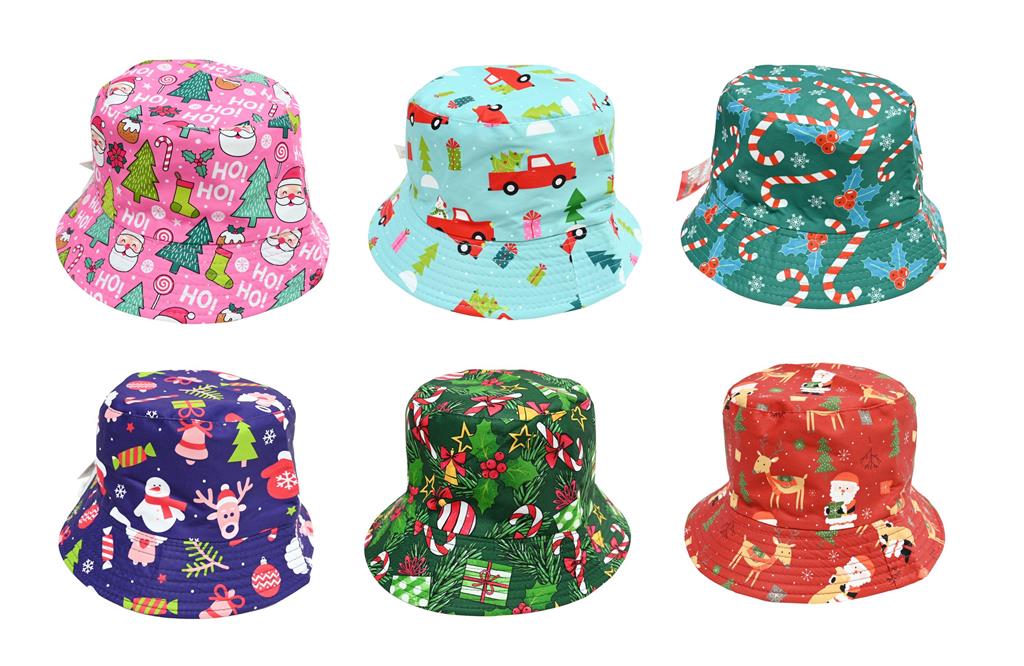 Christmas Bucket Hat in Fun Patterns Fully Lined – Southwood Christmas Shop