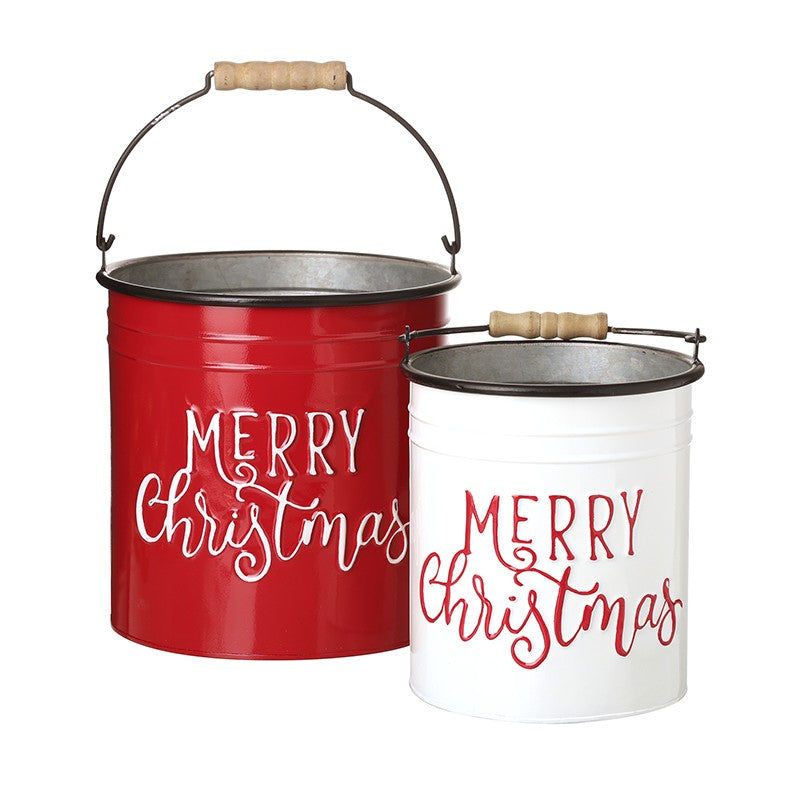 Merry Christmas Buckets - Set of 2 – Southwood Christmas Shop