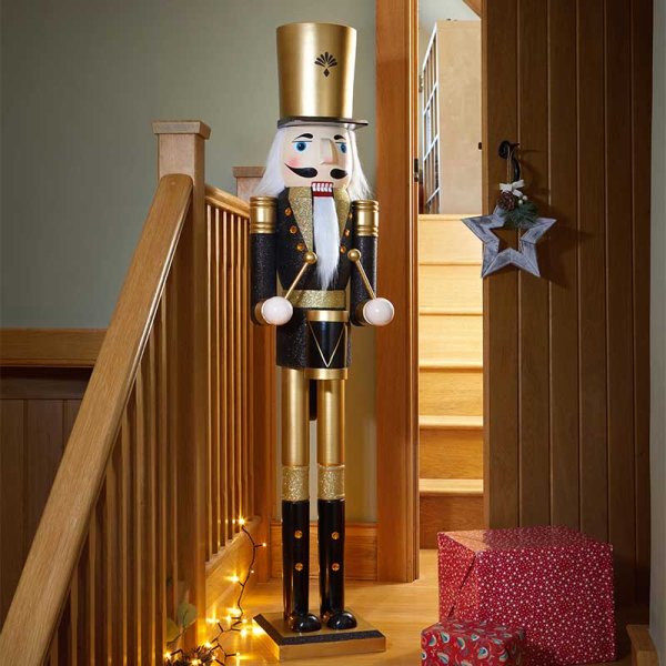 Three Kings Giant Giga Black & Gold Nutcracker with Drum 1.5m Tall ...
