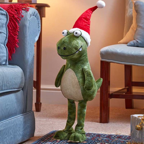 Large Christmas Standing Festive Dino Green Dinosaur - 70cm – Southwood ...