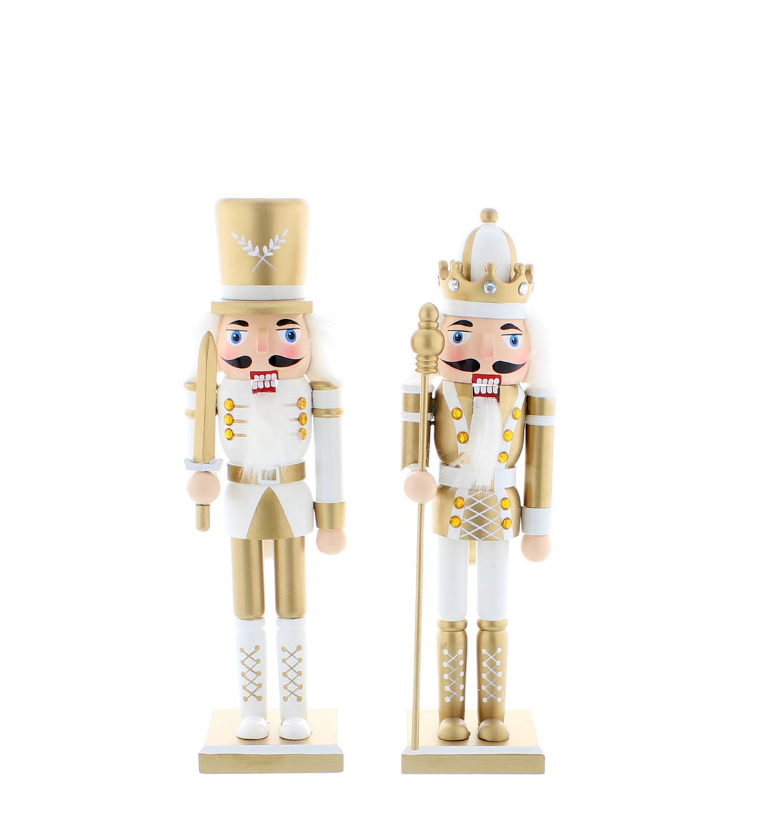 Festive Gold and White Nutcracker - 30cm – Southwood Christmas Shop