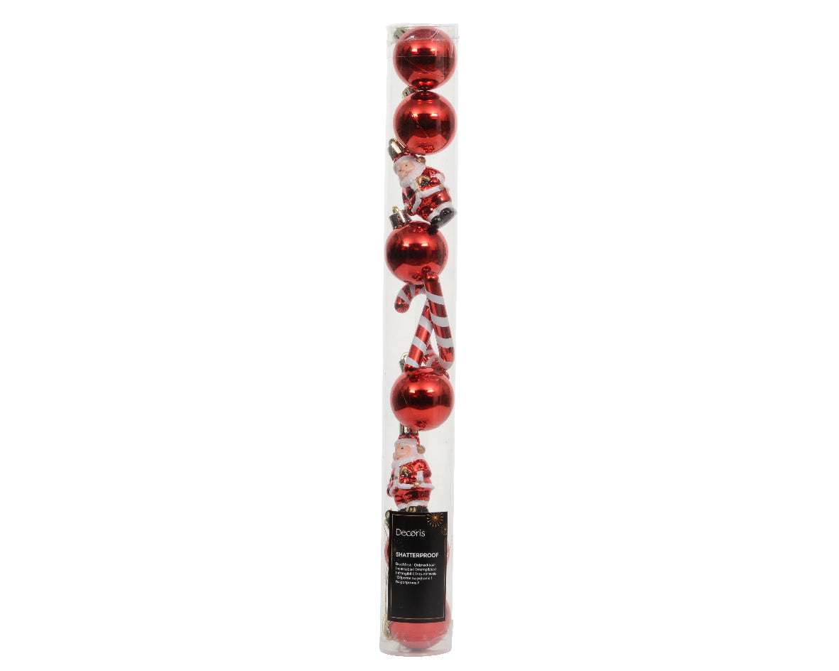Christmas Red Shatterproof Assorted Bauble Mix - Tube of 10 – Southwood ...