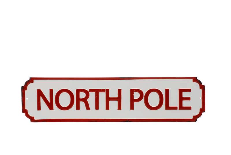 White & Red Metal North Pole Sign - 71cm – Southwood Christmas Shop