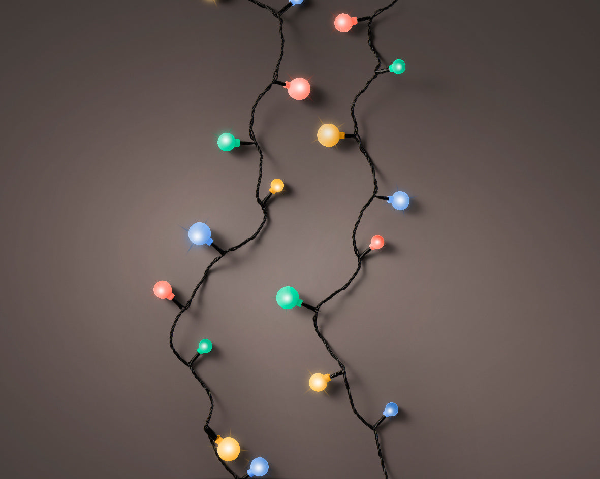 Lumineo Multicoloured LED Cherry Compact Twinkle Outdoor Lights with 9 ...