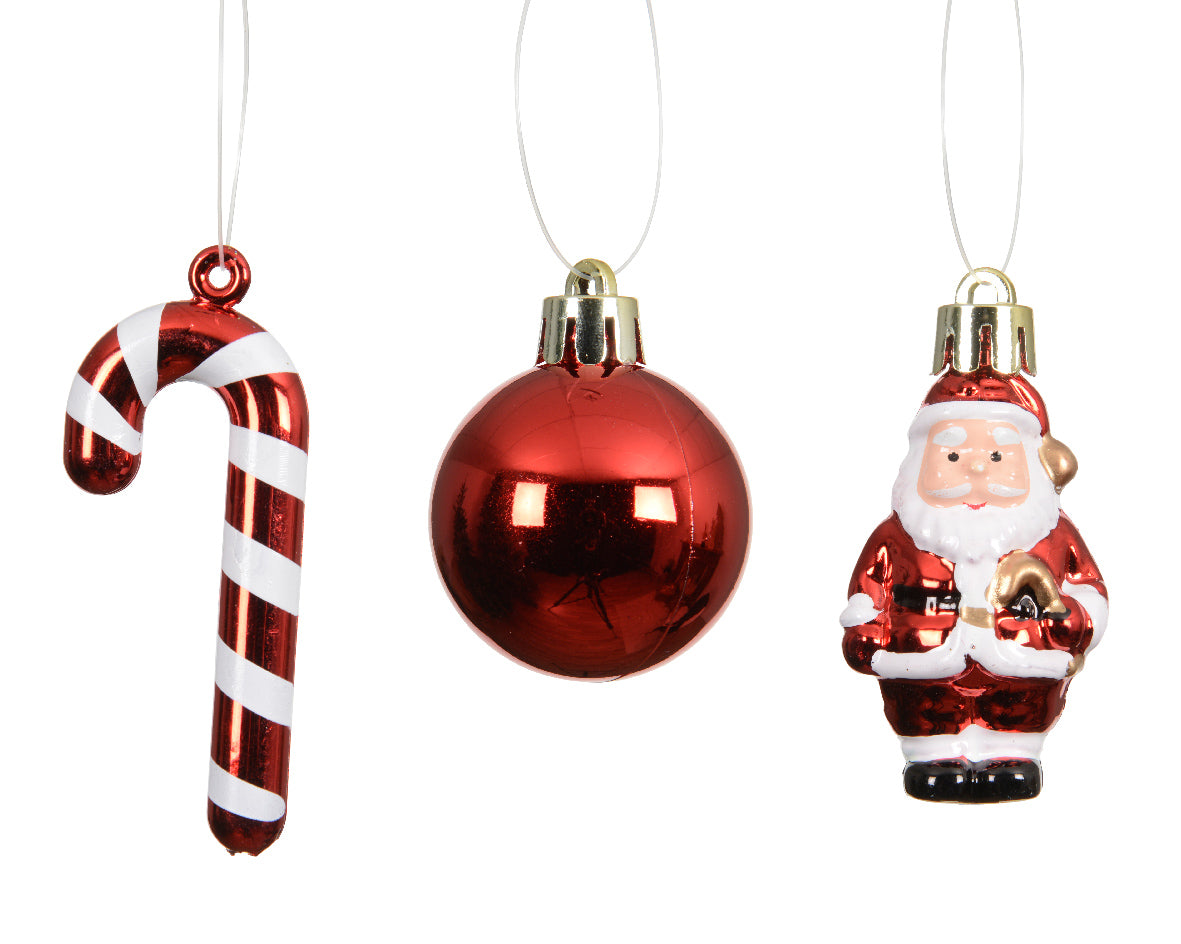 Christmas Red Shatterproof Assorted Bauble Mix - Tube of 10 – Southwood ...