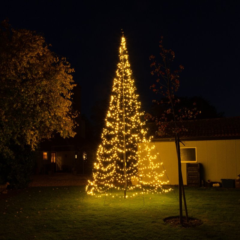 NOMA 6m Starry Nights Flag Pole Tree with 960 Warm White LEDs - Lights ...