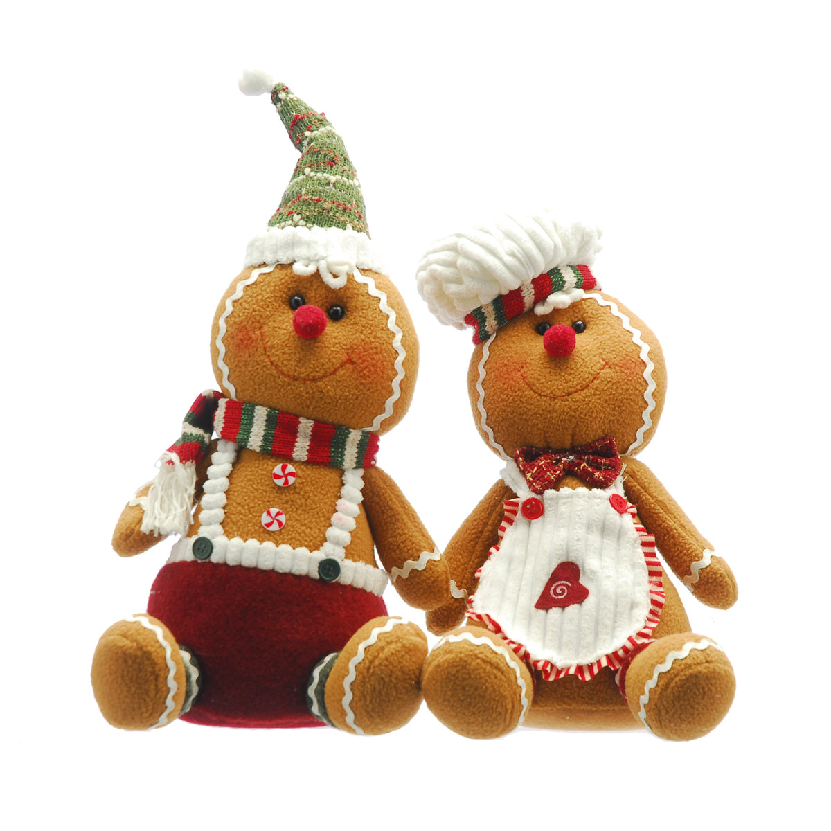 Individual Sitting Gingerbread People in Red & Green - 43cm – Southwood ...