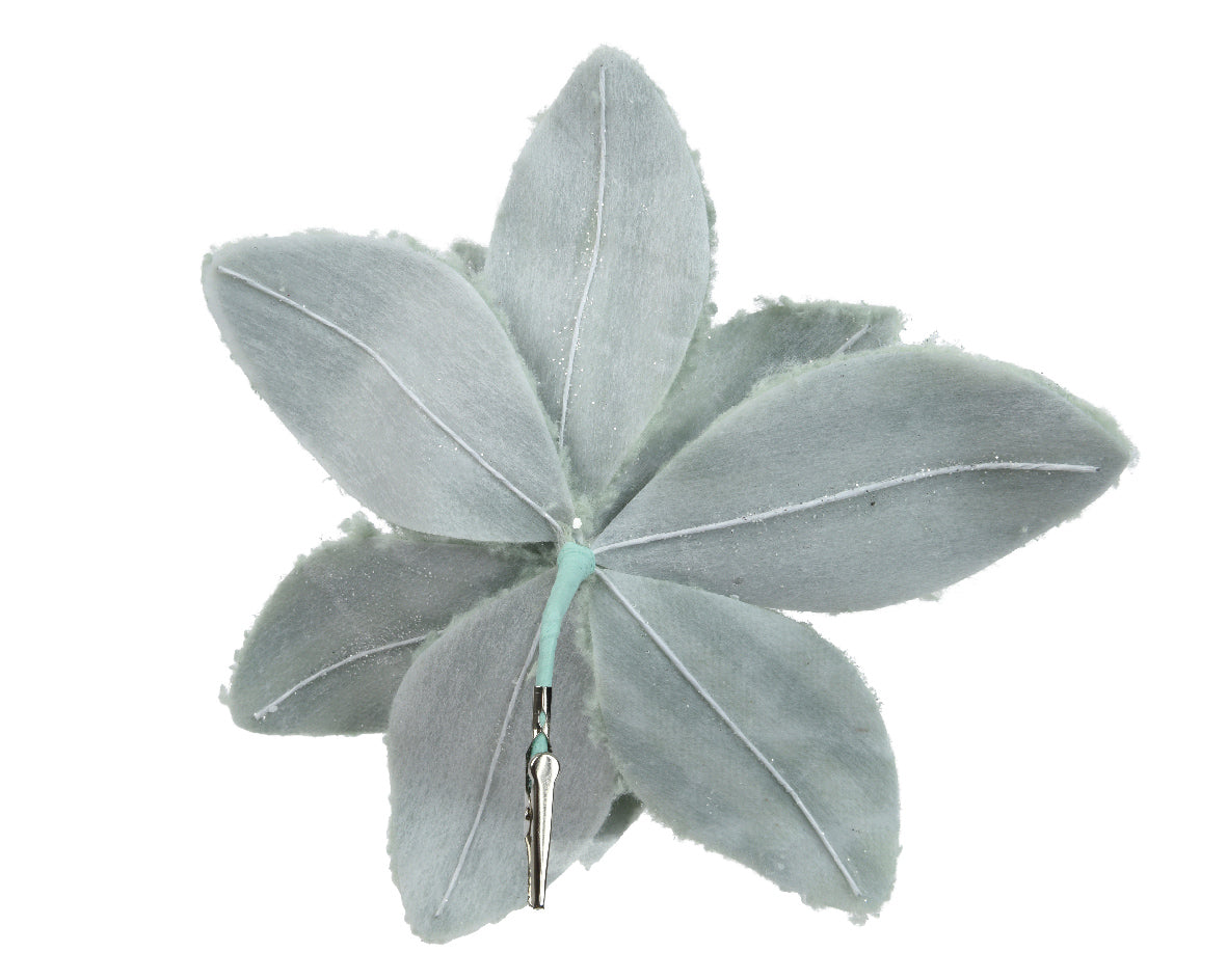 Sage Green Faux Fur Poinsettia on Clip – Southwood Christmas Shop